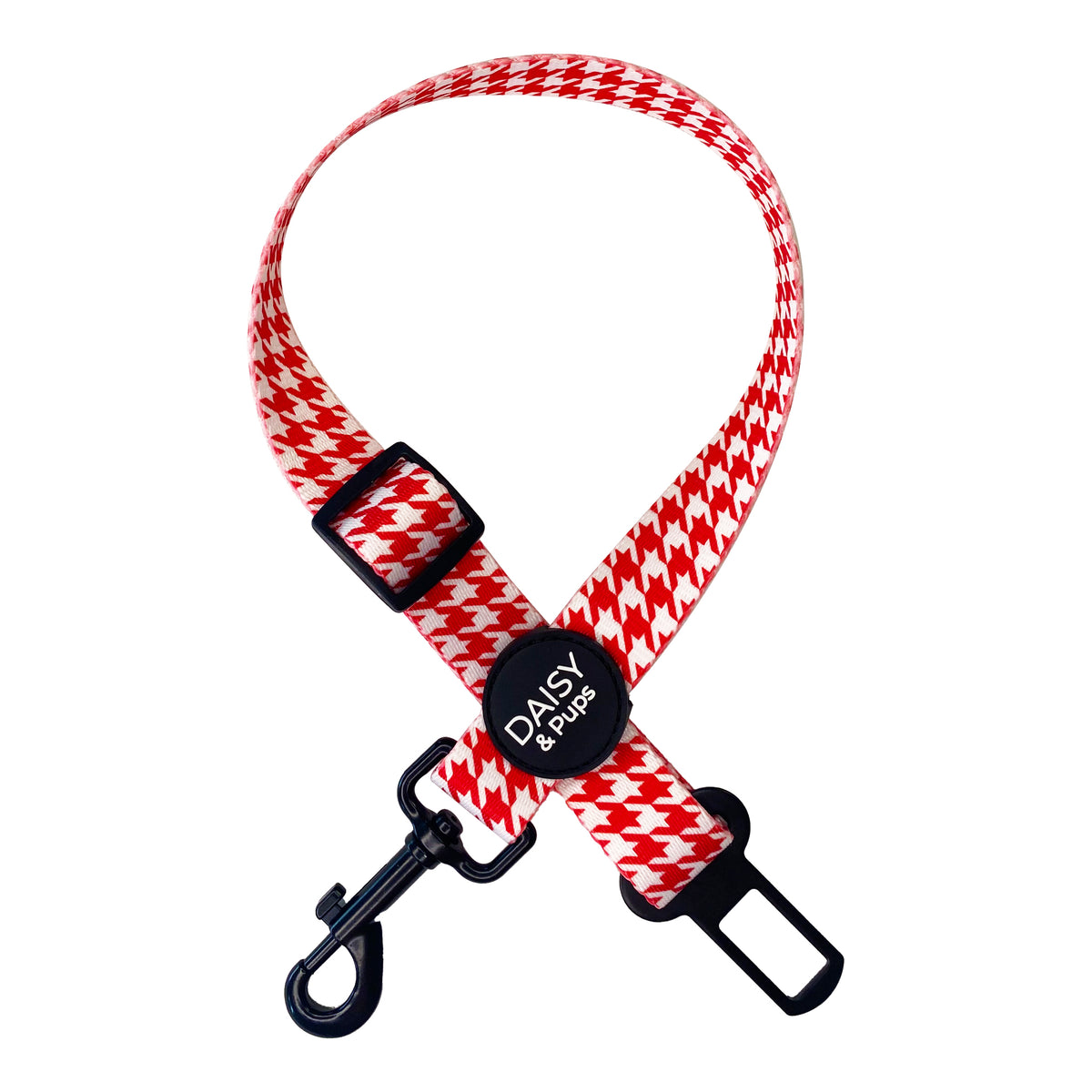 Red Houndstooth - Adjustable Car Restraint | daisyandpups
