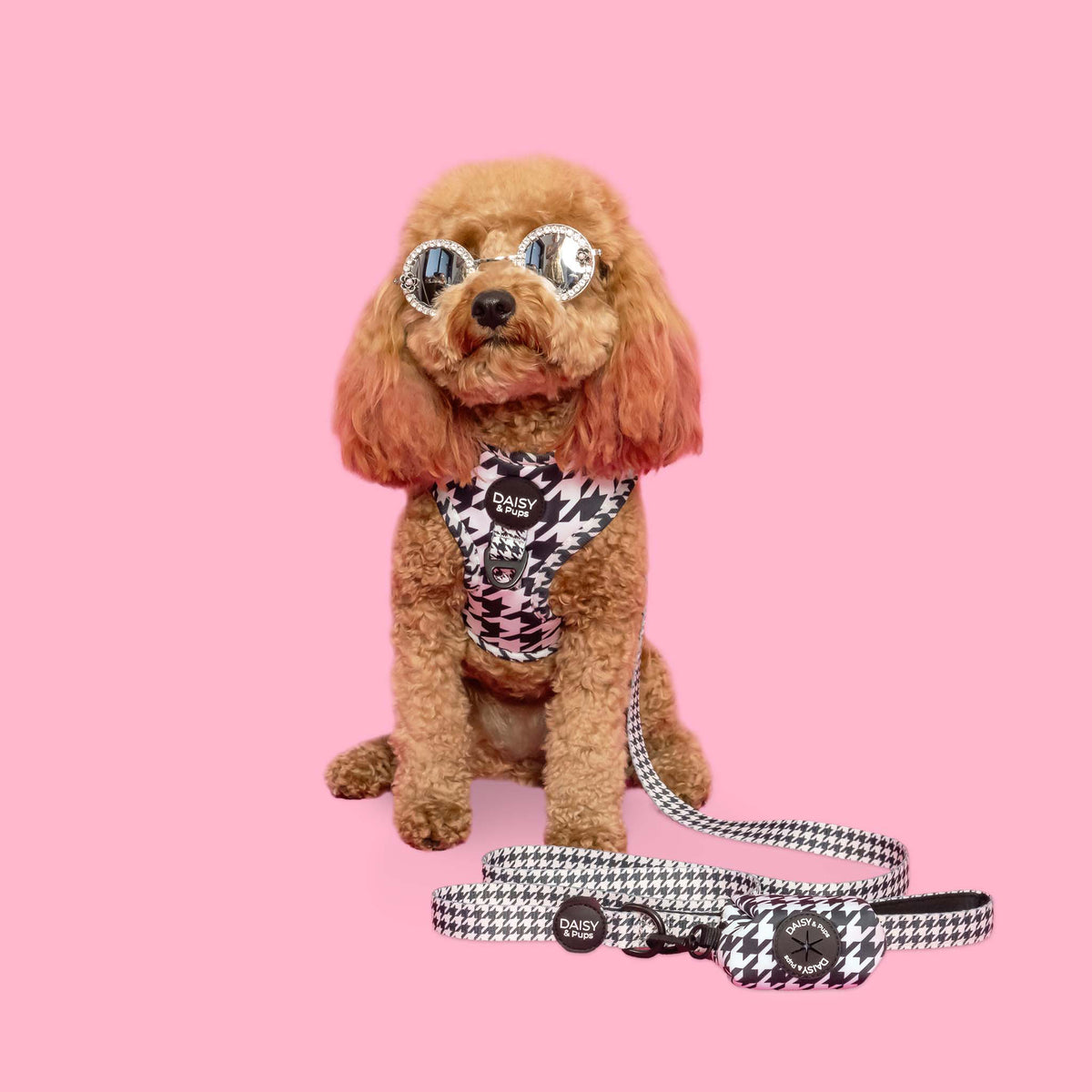 Black Houndstooth - Dog Accessory Set | daisyandpups